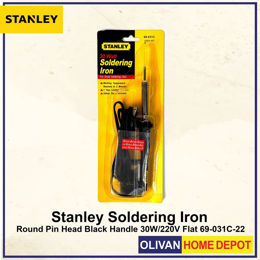 STANLEY Soldering Iron Round Pin Head Black Handle 30Watts and 45Watts ...