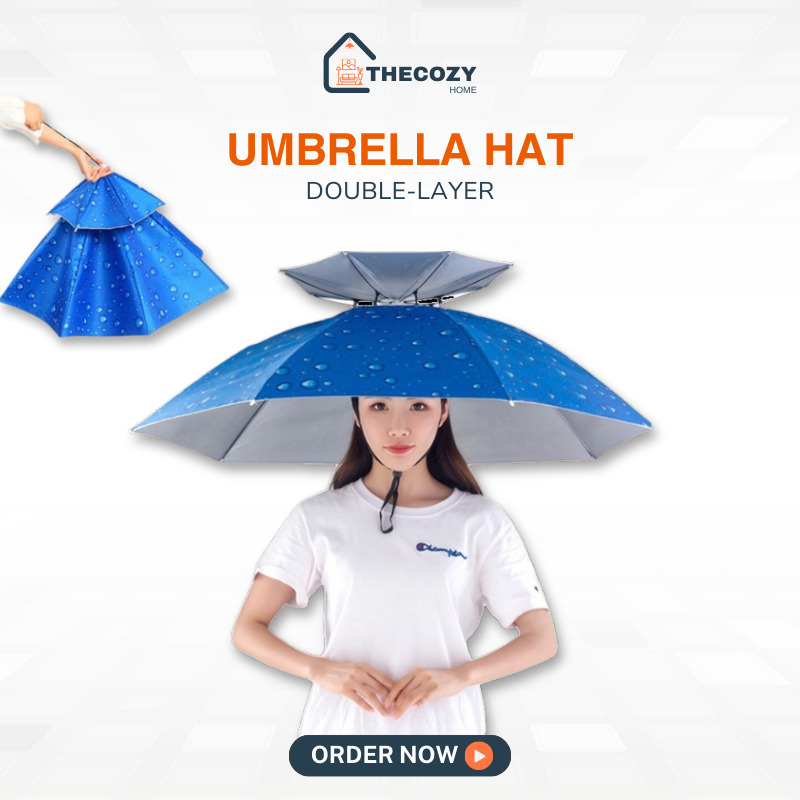 Outdoor Umbrella Hat Foldable Rain Sun Shade Head Hat Sun Hats ...