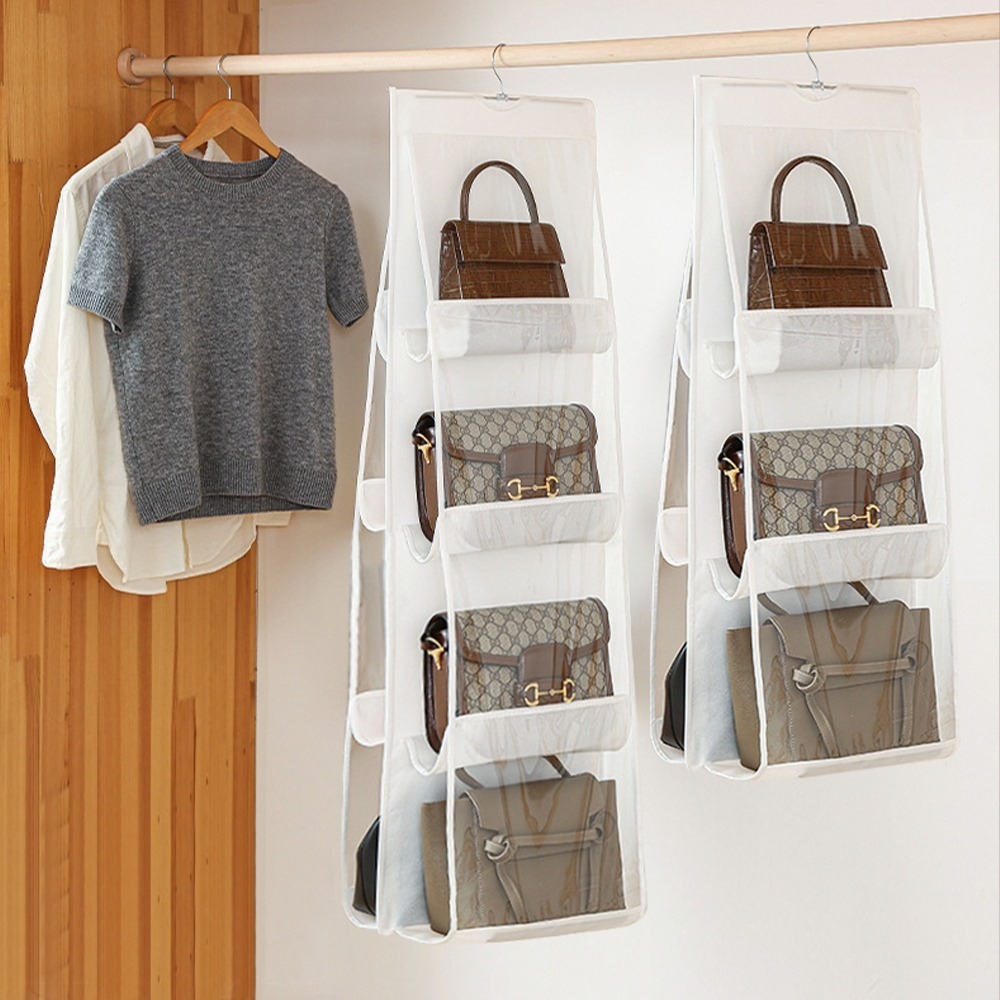 4 Layers Mash Fabric Storage Hanging Bag Multi functional Closet ...