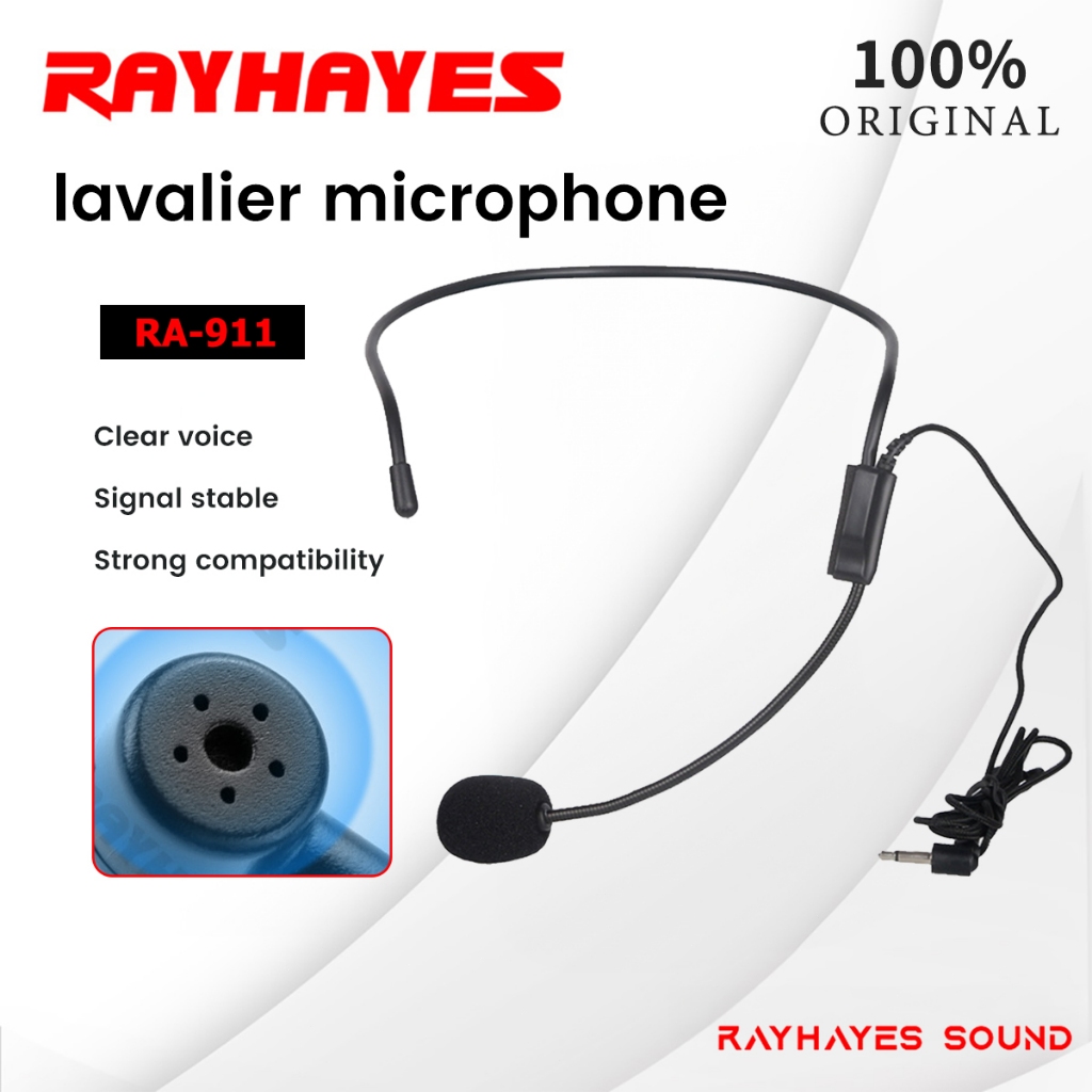 RAYHAYES Lavalier Microphone Vocal Wired Headset Neck Microphone 3.5mm ...