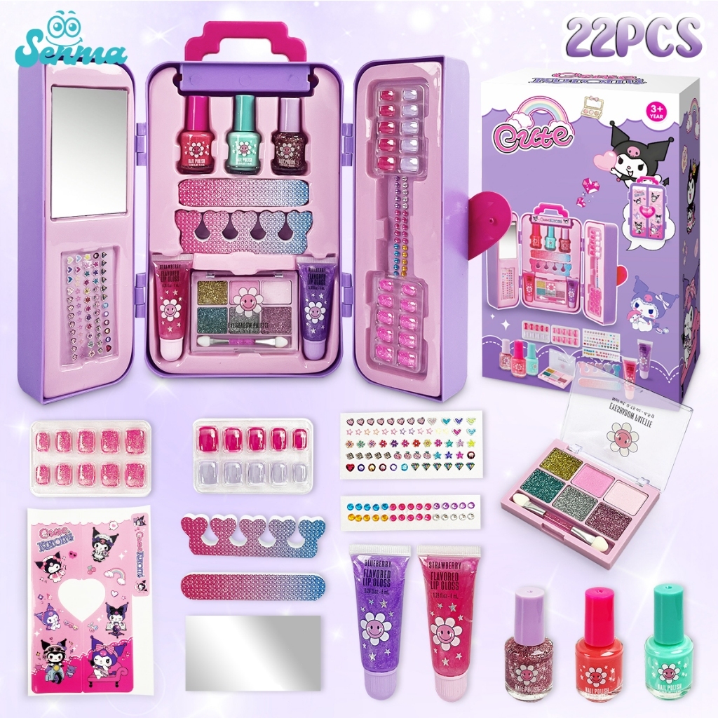 Kuromi Makeup Kit Toy Set for Kids Girls Non Toxic and Safe Exquisite ...