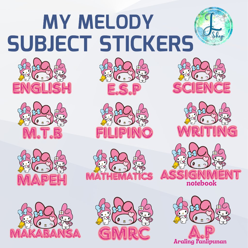 My Melody Design Subject Sticker - SOLD PER PIECE | Shopee Philippines