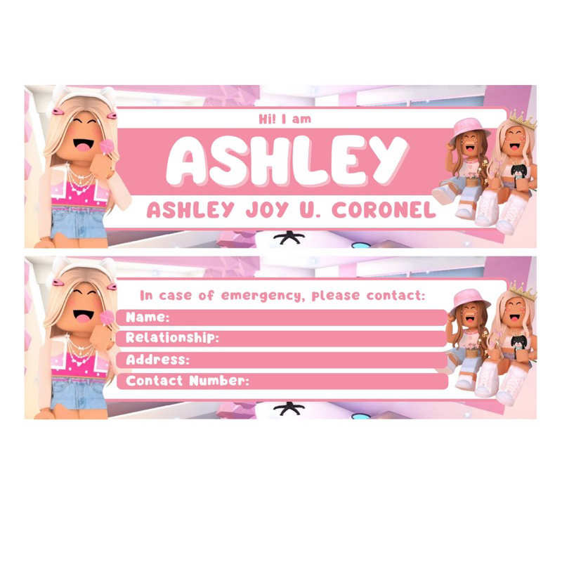 Girl design 2 Personalized name tag PVC with free id lace | Shopee ...