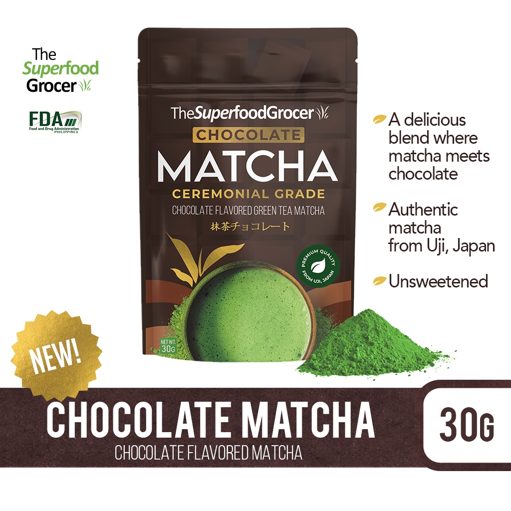 The Superfood Grocer Ceremonial Grade Uji Chocolate Matcha Powder 30g ...