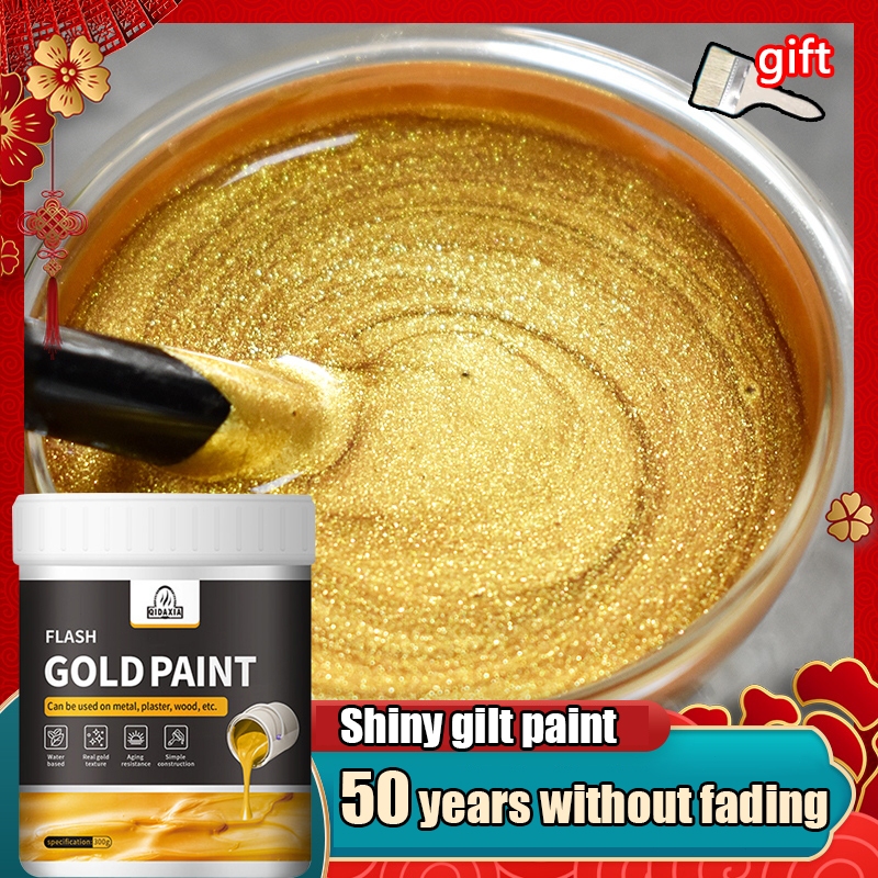 【High Quality 24K】300g Gold Paint For Metal Metallic Gold Acrylic Paint ...