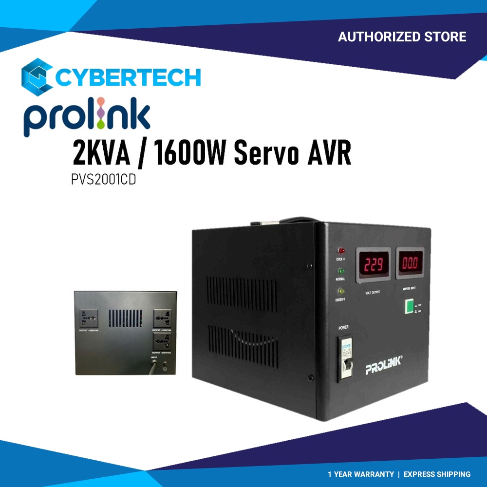Prolink PVS2001CD 2000VA/1600W AVR Servo Motor Controlled with Digital ...
