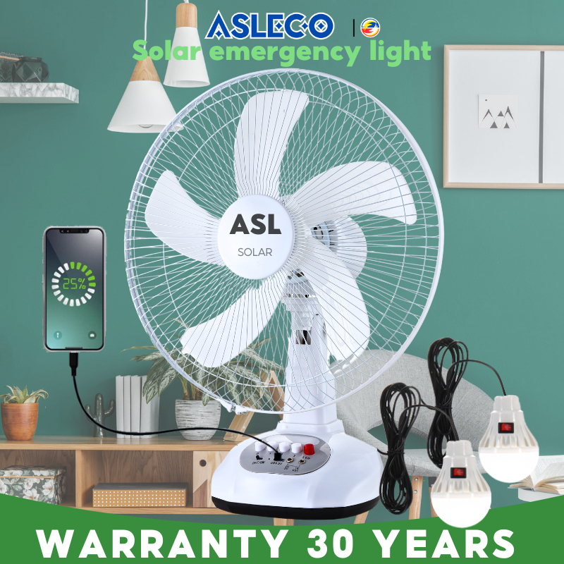 ASL Solar electric fan Rechargeable solar fan with panel solar ...