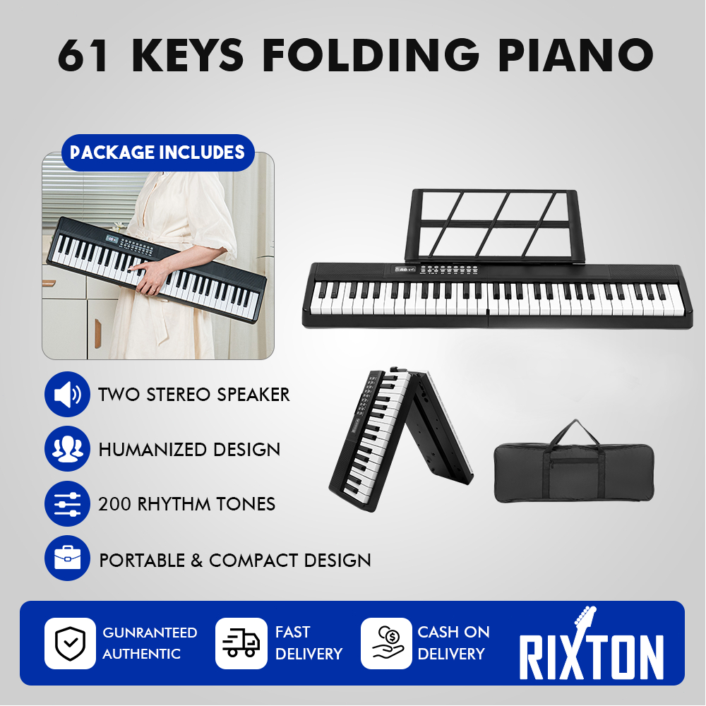 Rixton Foldable 61 Keys Portable Electronic Piano Keyboard Digital ...