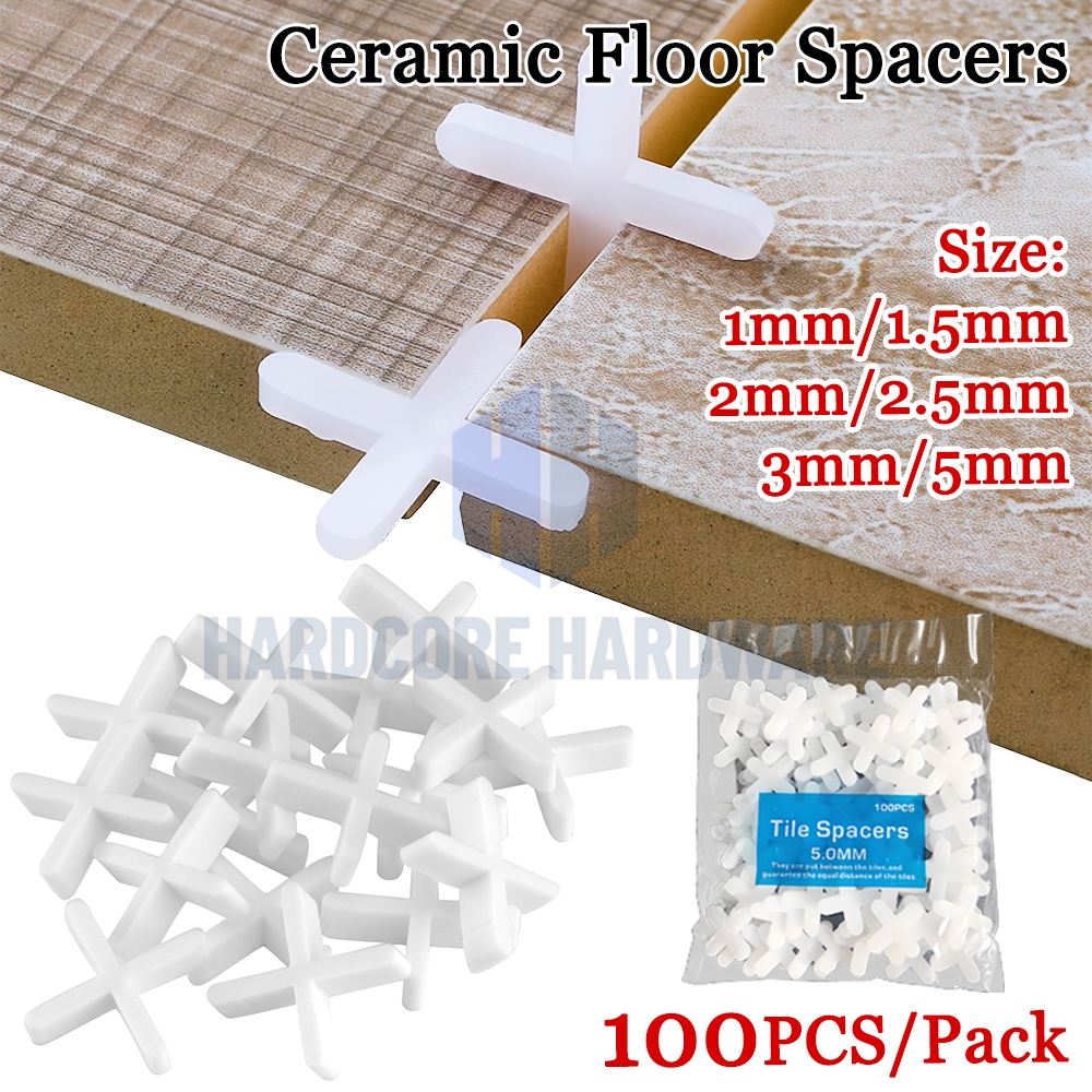 100pcs Tile Spacers 1mm 1.5mm 2mm 3mm 5mm Cross Tile Leveling System ...