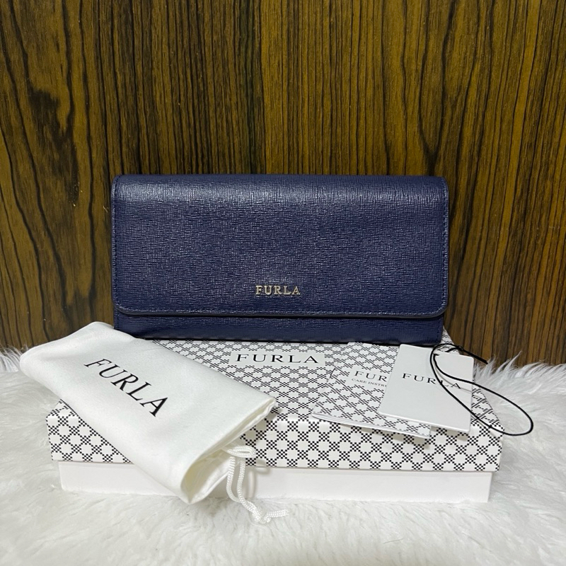 Furla long wallet navy blue | Shopee Philippines