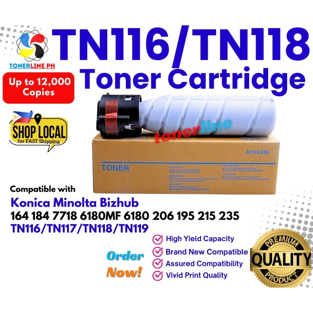 Bizhub 225i 164 TN116 TN118 TN117 Compatible Toner Cartridge Bizhub ...
