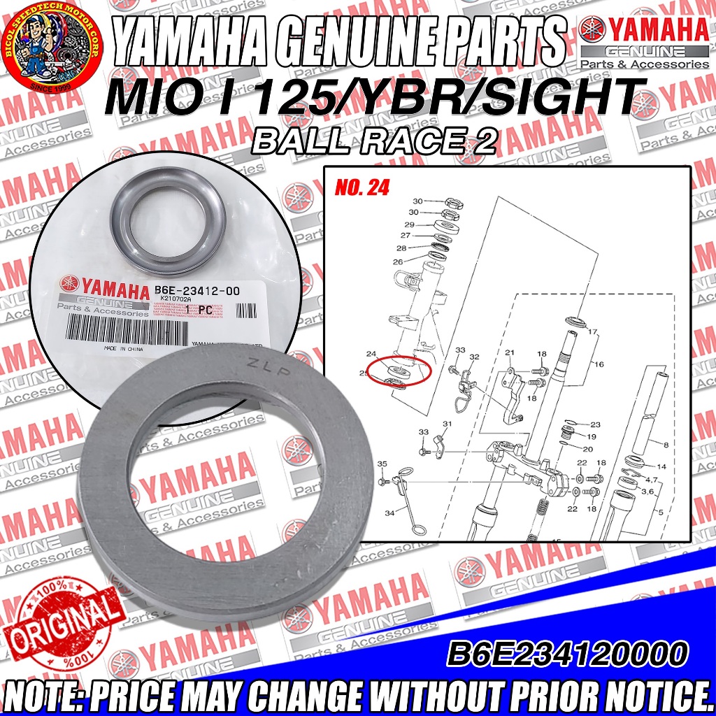 MIO i 125 BALL RACE 2 (YGP) (GENUINE: B6E-23412-00)* | Shopee Philippines