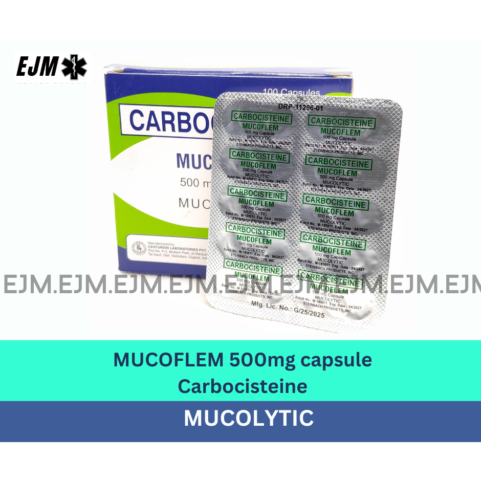 MUCOFLEM 500mg Carbocisteine Capsules – Mucolytic for Cough & Phlegm ...