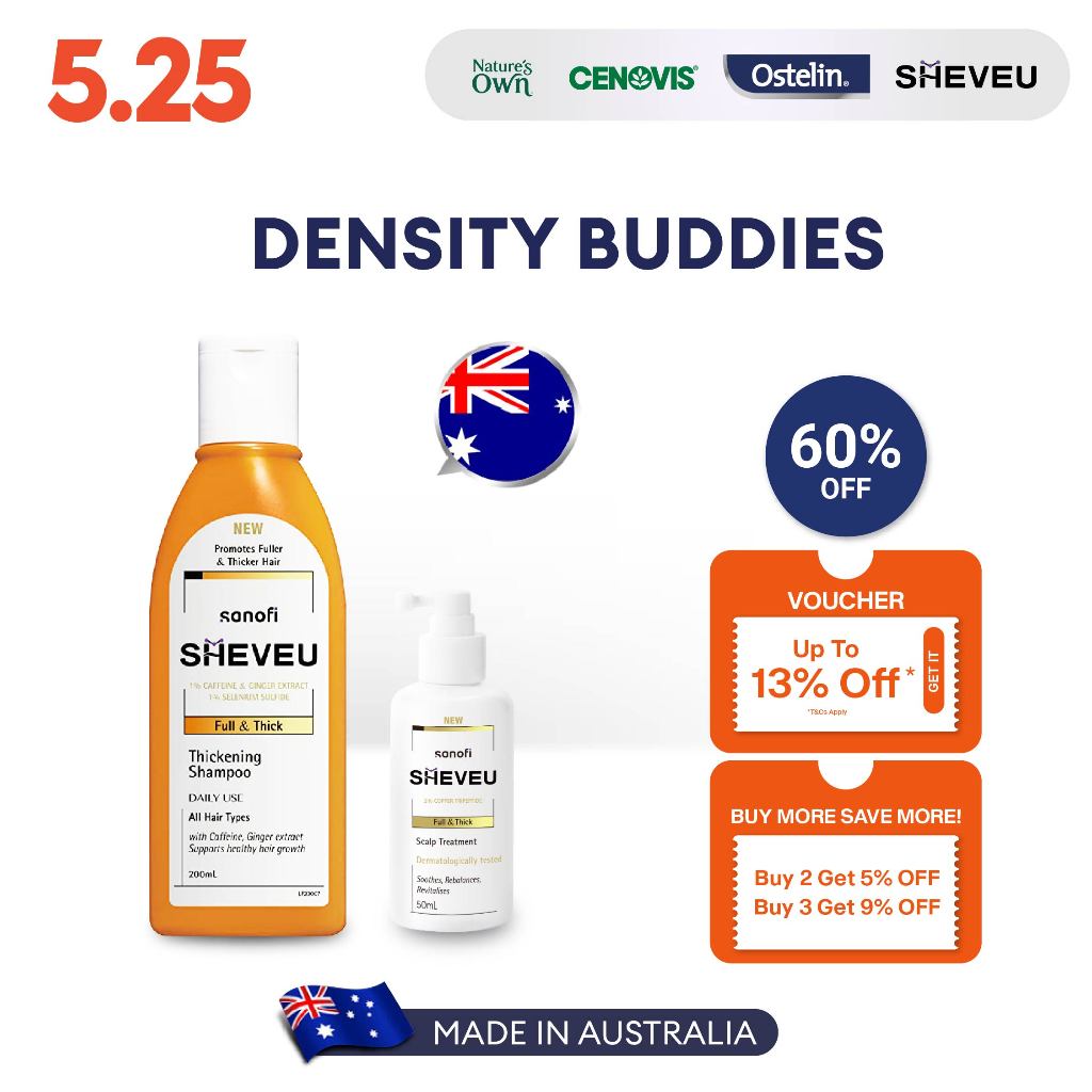 Sheveu Thickening Shampoo 200ml + Sheveu Scalp Treament 50ml - Solution ...