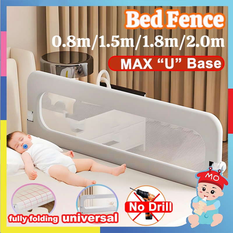 Foldable Bed Fence for Baby Queen/king Size Slide Down Safety Bed Guard ...
