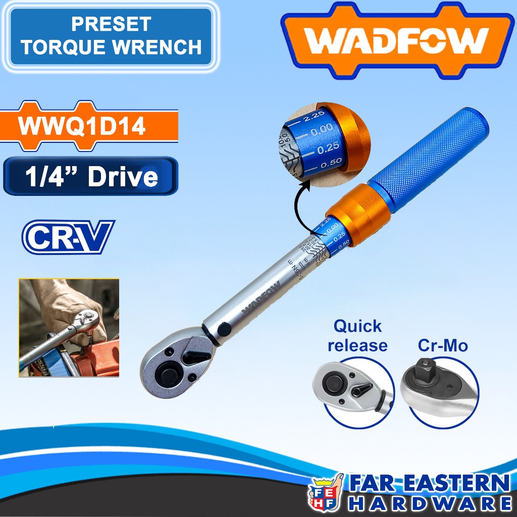 WADFOW Preset Torque Wrench 1/4" Drive WWQ1D14 WFHT | Shopee Philippines