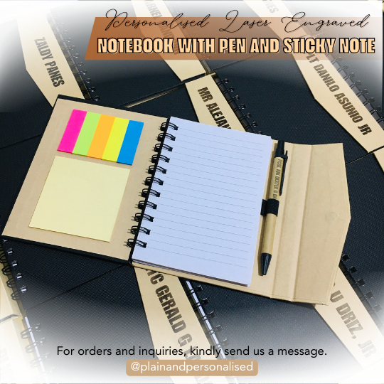 Personalised Notebook A4 size | Sticky Note | Ballpen | gift idea ...