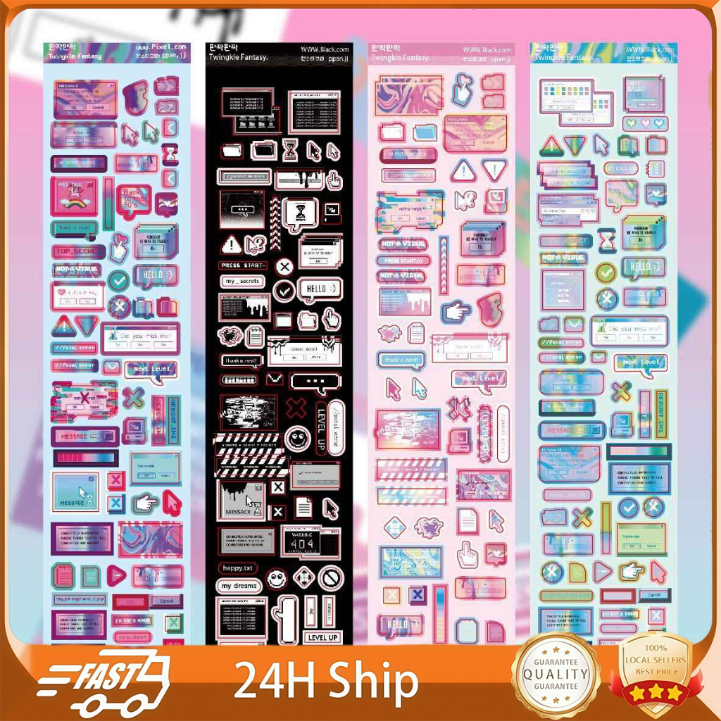 “Popup”“ Movie Dialog” Stickers Kawaii Keyboard Creative Scrapbook DIY ...