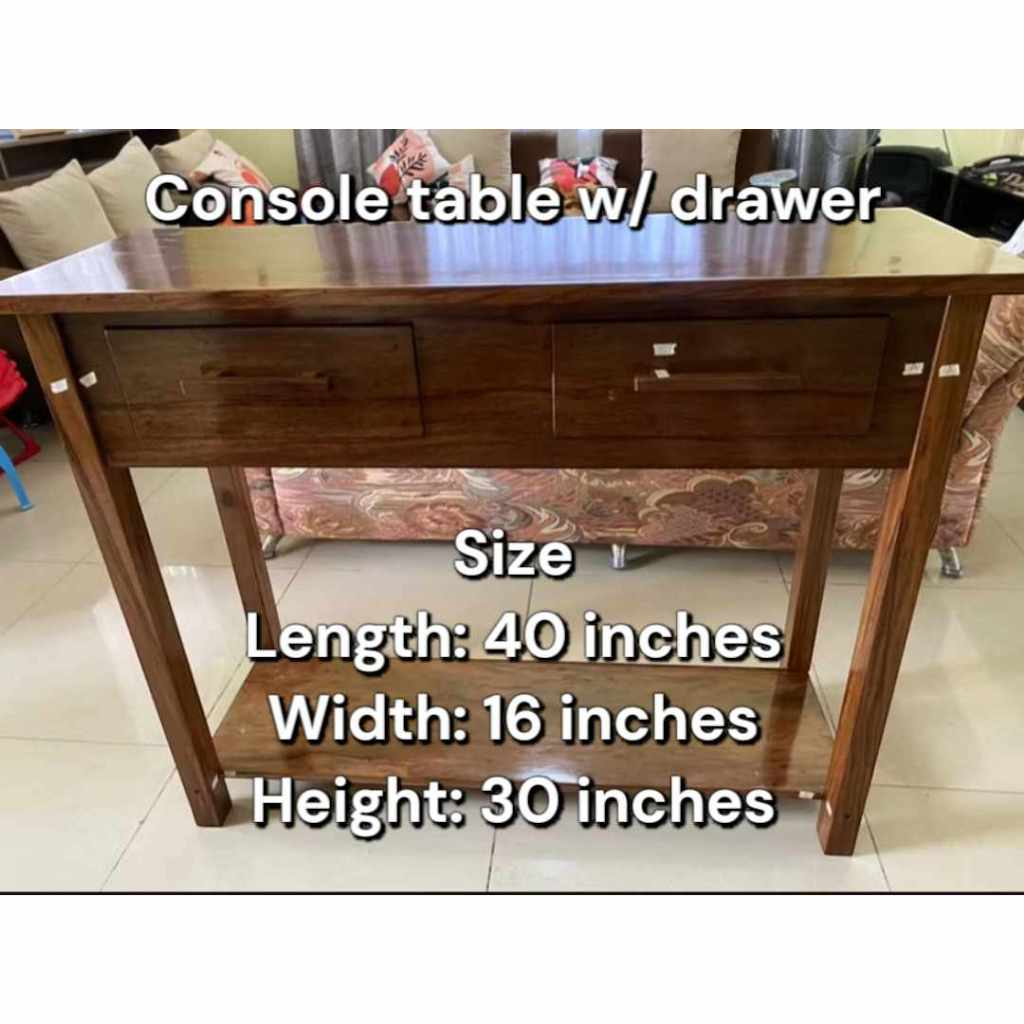 Console table with drawer(magkuno iron wood)wood table/office table ...