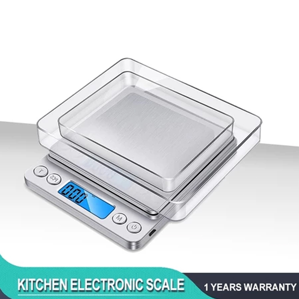 Electronic Food Weighing Scale Digital With Trays Mini Timbangan ...