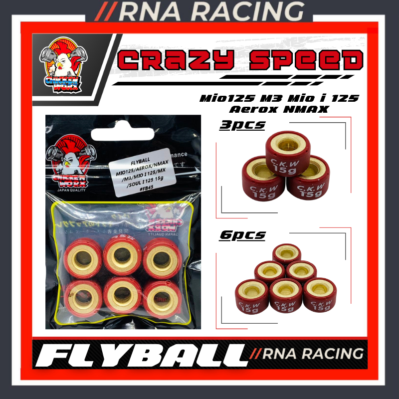 Chicken Worx Flyball Set Mio i 125 NMax Mio Soul i 125 Aerox MX 125 fi 8g 9g 10g 11g 12g 13g 14g ...