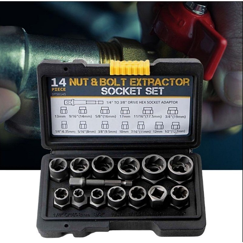 14Piece Stripped Lug Nut Remover Hex Adapter with Hex Adapter ...