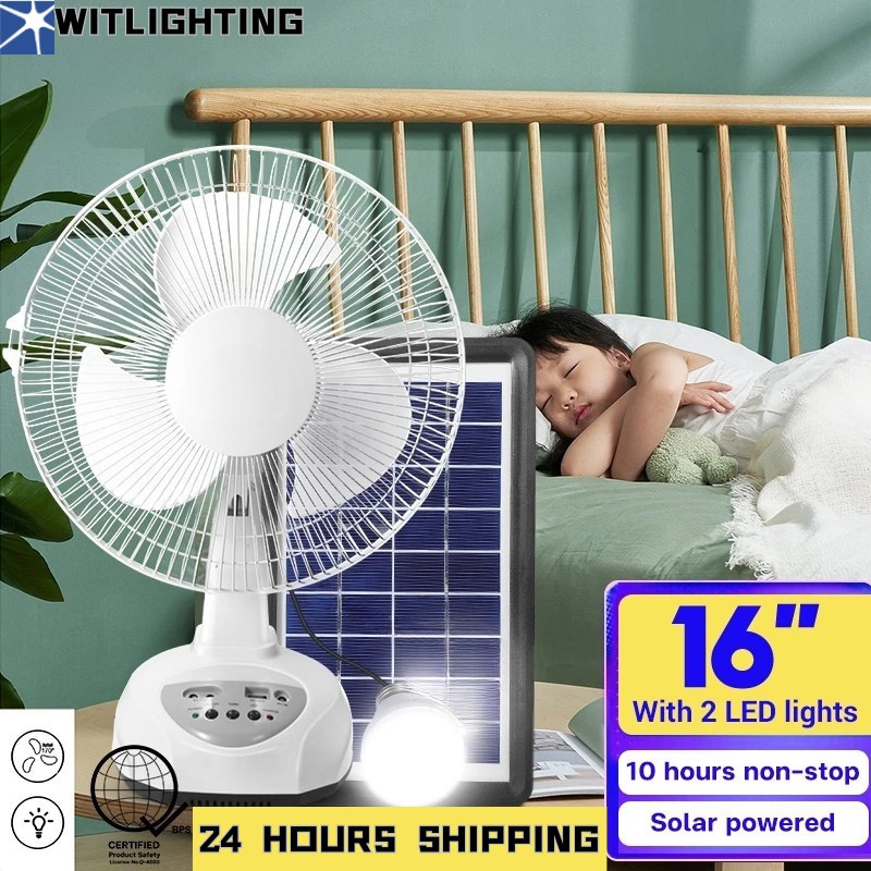 Solar Electric Fan 12/16 Inch Solar Fan Electric Fan Rechargeable ...