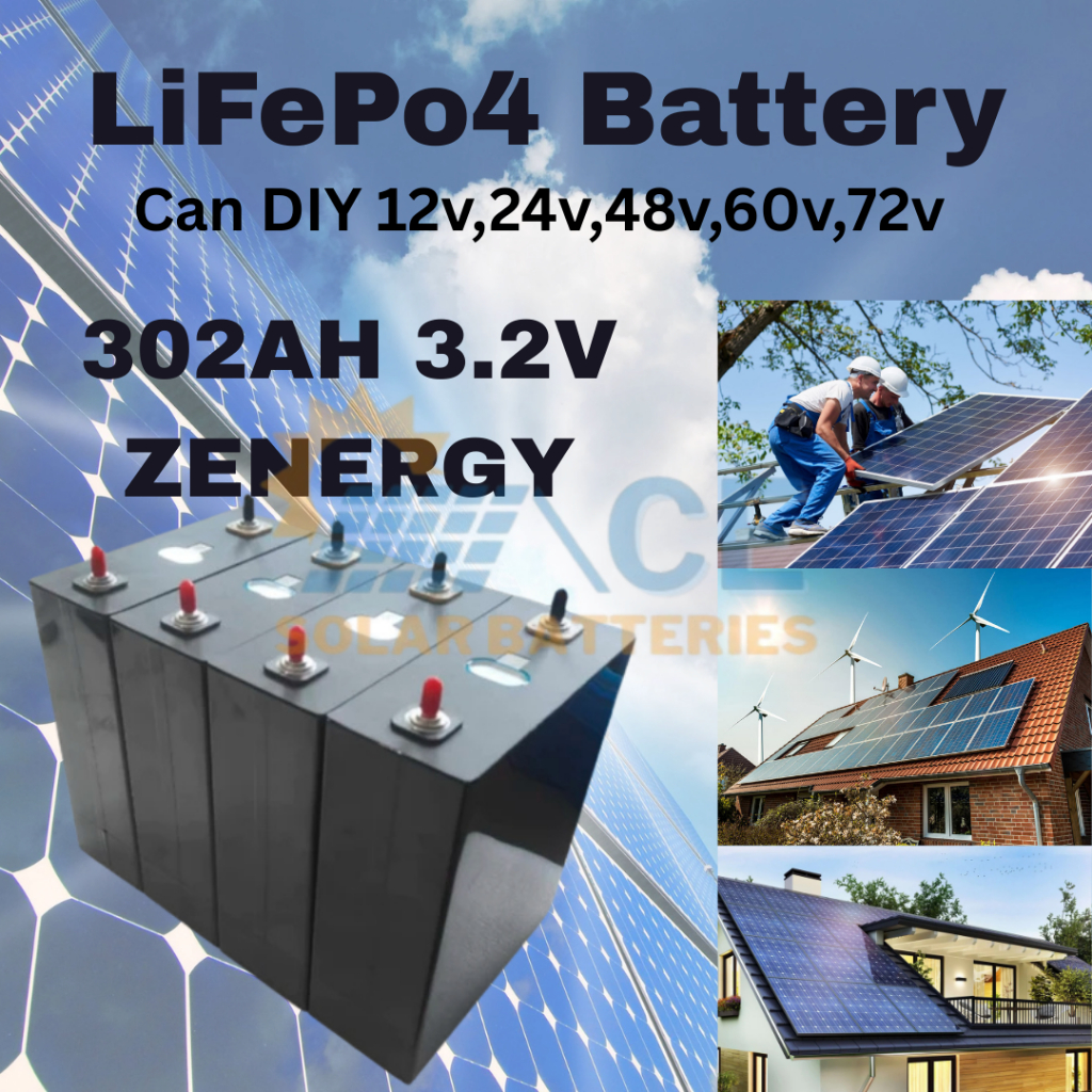 NEW 302AH ZENERGY 3.2V Prismatic Battery Cell Lifepo4 Battery Energy ...