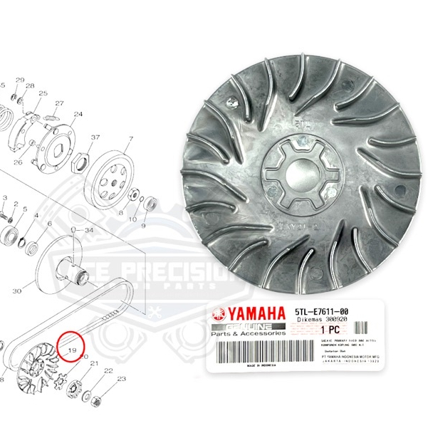 SHEAVE, PRIMARY FIXED (DRIVE FACE) 5TL-E7611-00 MIO SPORTY GENUINE ...