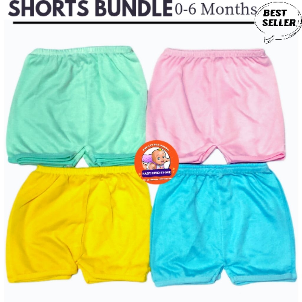 1Doz o 12 Pcs Newborn/Infant Plain White & Colored Short for Baby 0 ...