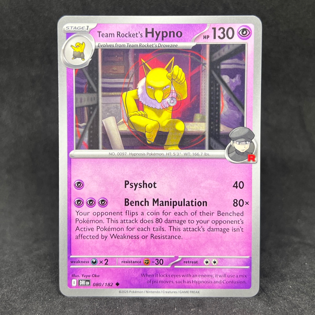 Pokemon TCG Team Rocket's Hypno 080/182 2025 Scarlet & Violet Destined ...