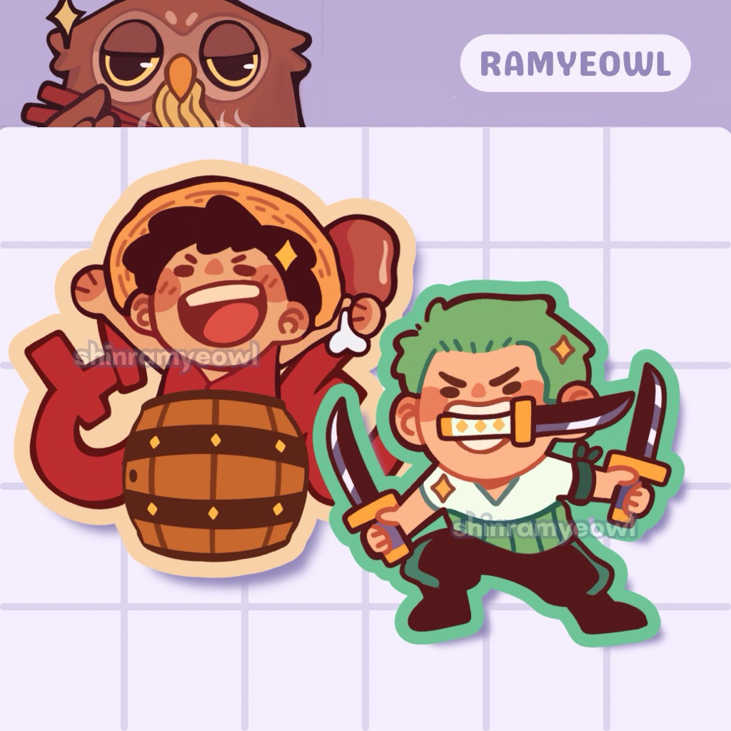 One Piece Part 1 Zoro and Luffy • Waterproof Matte Sticker • Shin ...