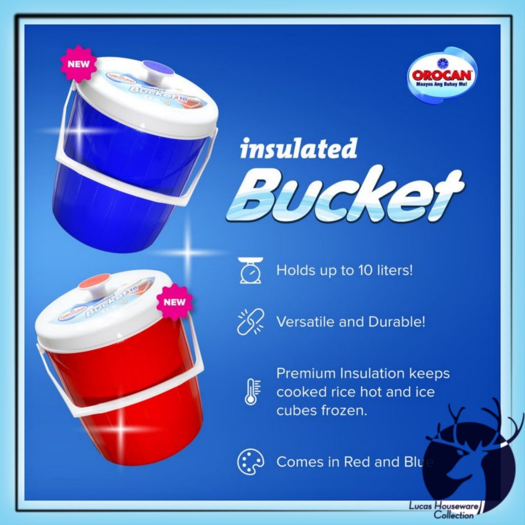 OROCAN 10 LITERS INSULATED BUCKET / UNLI RICE CONTAINER / ICE BOX ...