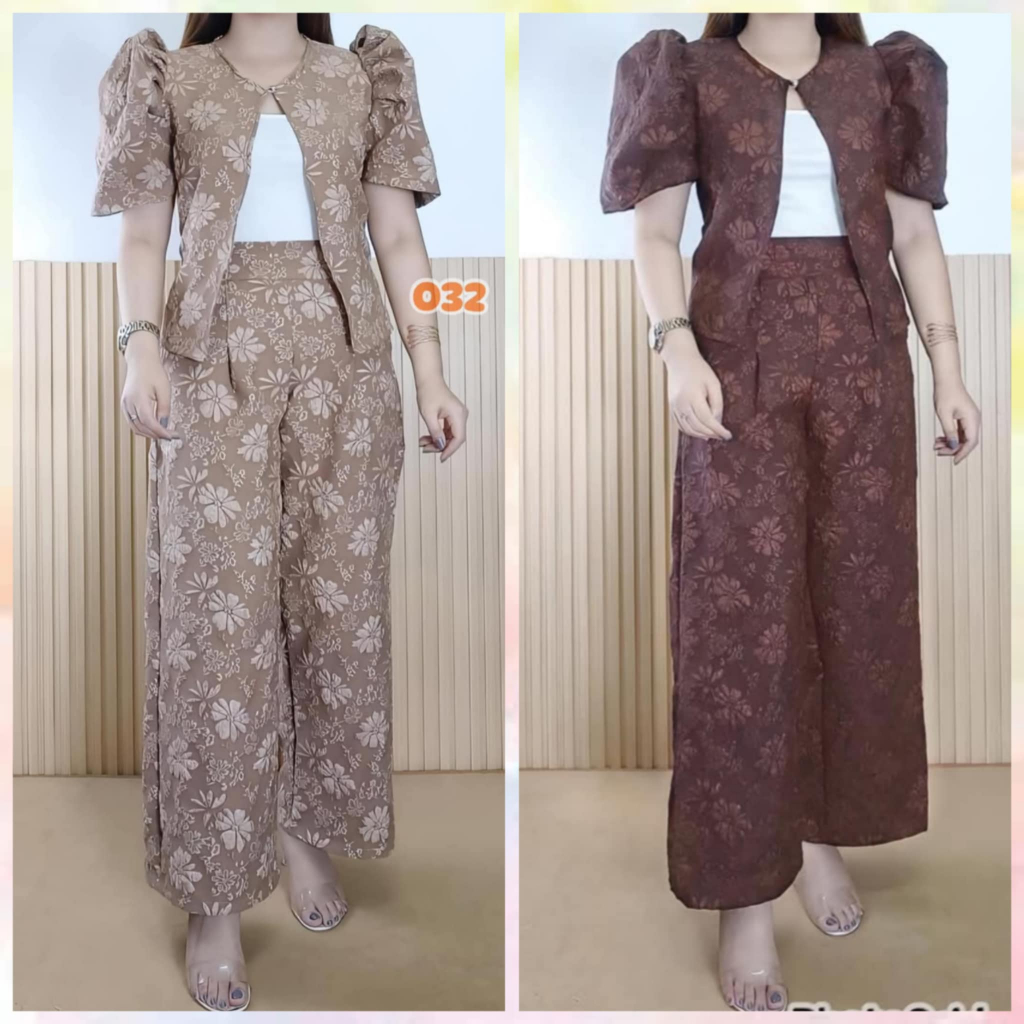 MEDIUM TO LARGE • Puff Sleeves Bolero and High Waist Pants Modern ...