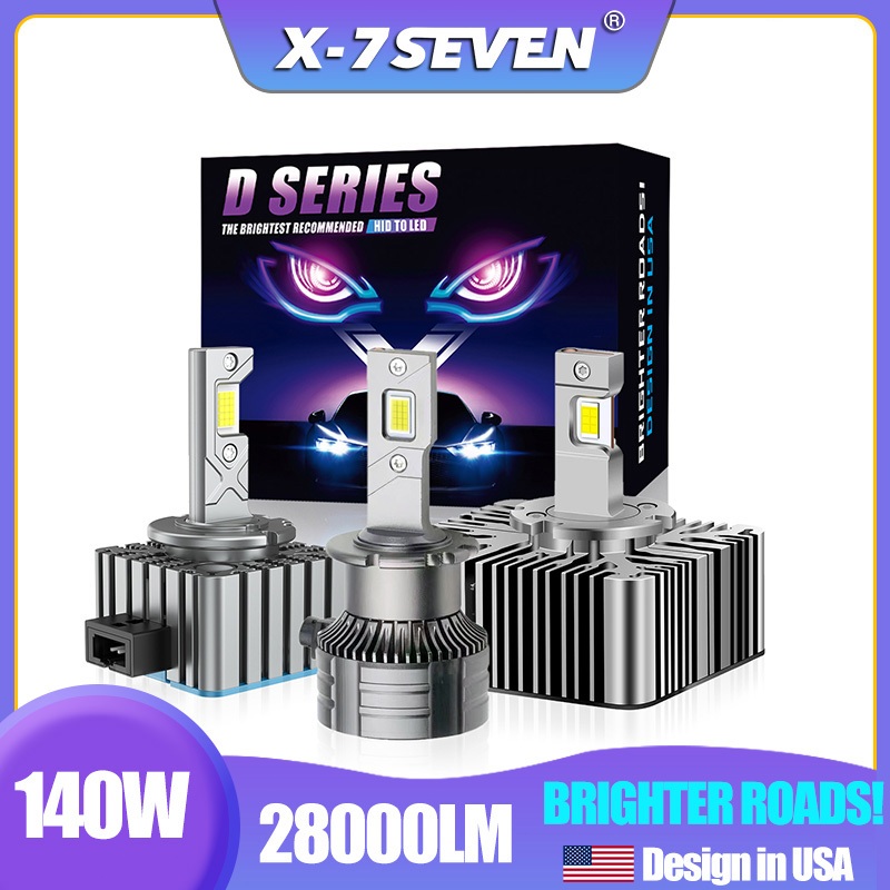 X-7SEVEN 2x Super bright D1S D3S D2S D4S D5S D8S 28000LM HID to LED Headlight 1:1 Same Size No ...