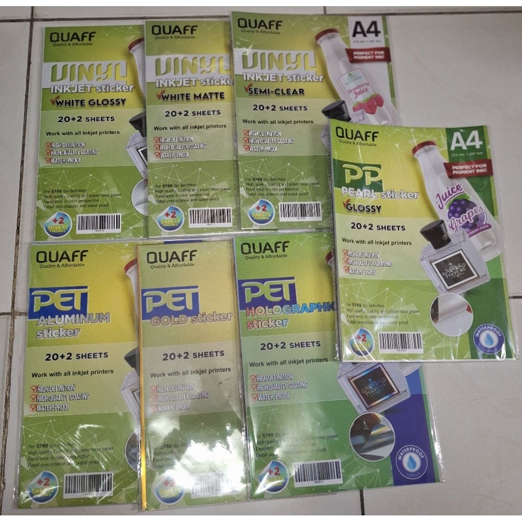 QUAFF PET STICKER A4 SIZE 180gsm | Shopee Philippines