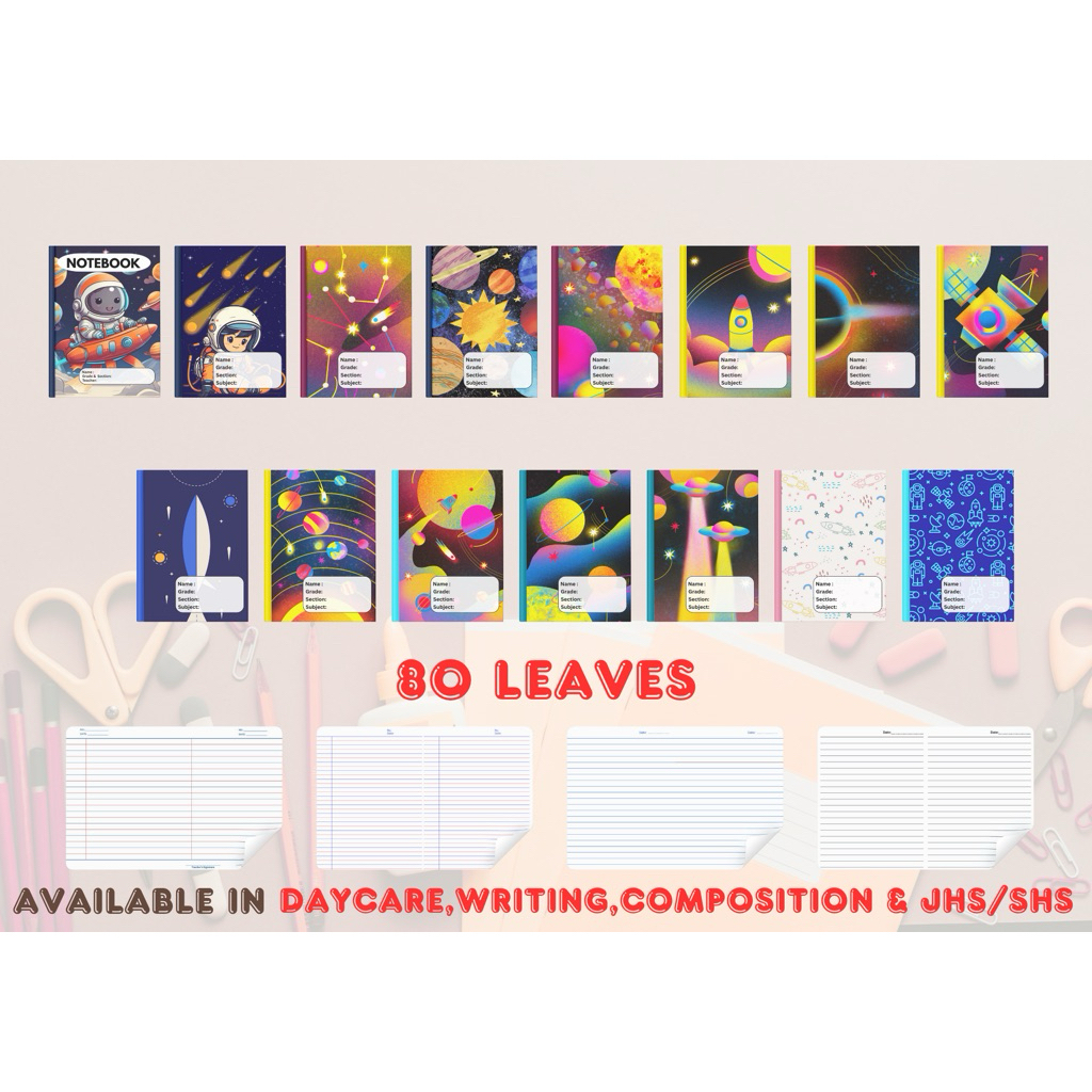 Personalized Space-Themed Stapled Notebook – 50 or 80 Leaves Available ...