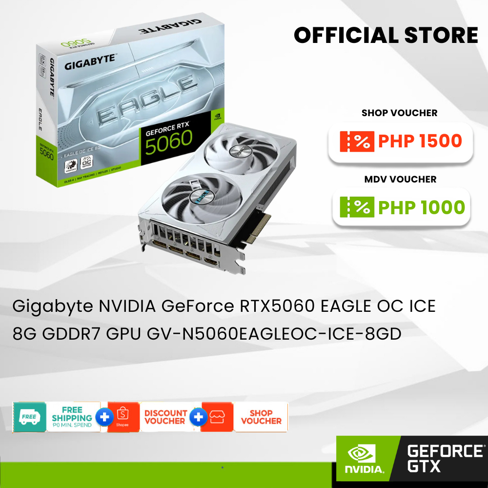 Gigabyte NVIDIA GeForce RTX5060 EAGLE OC ICE 8G GDDR7 GPU GV-N5060EAGLEOC-ICE-8GD | Shopee ...