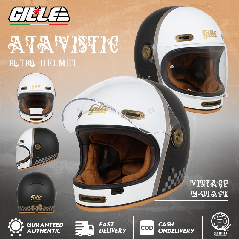 GILLE YM-898 ATAVISTIC Full Face Motorcycle Helmet Retro Helmet for Men ...