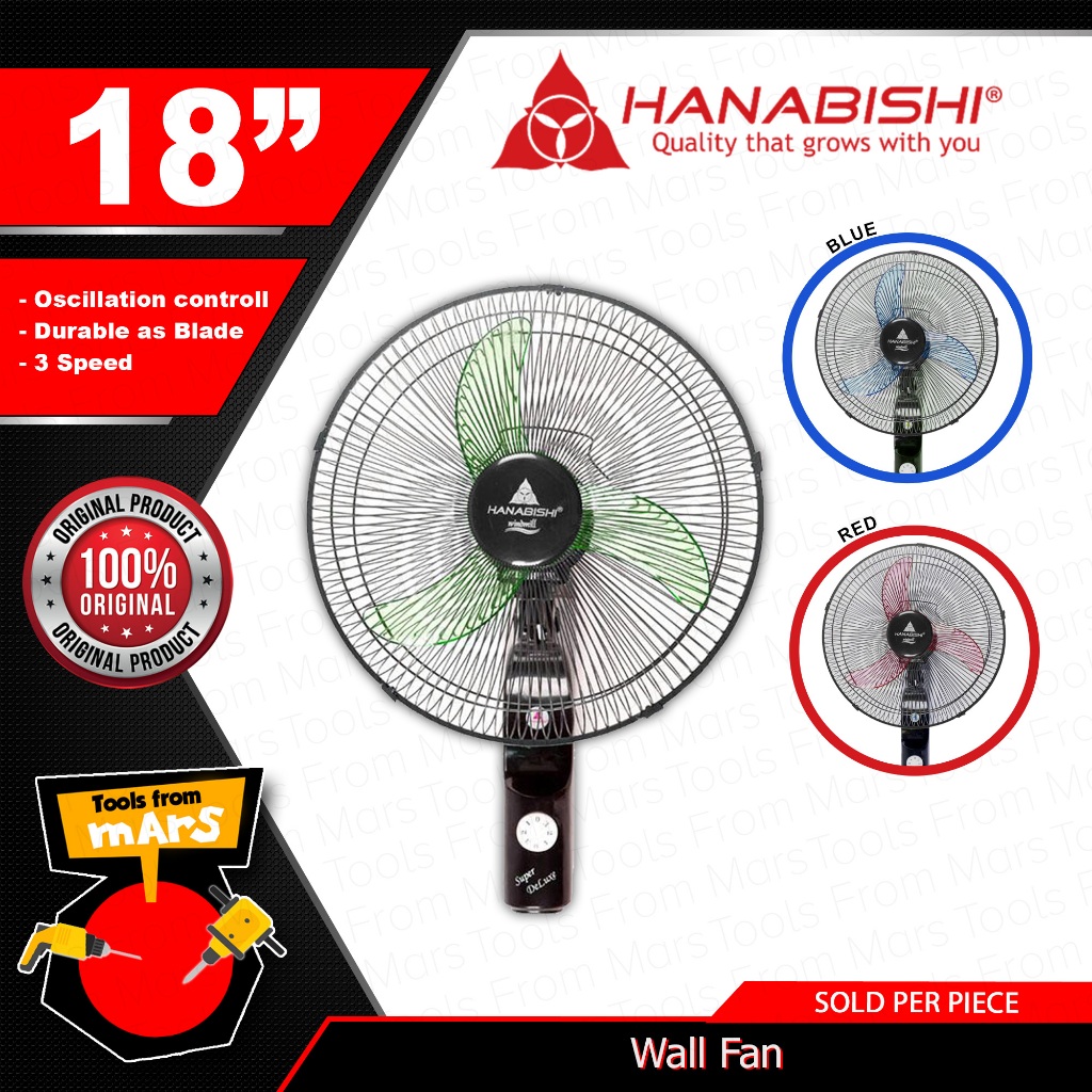 Hanabishi 18 inch Wall Fan Windmill 18WF Three Adjustable Speed with ...