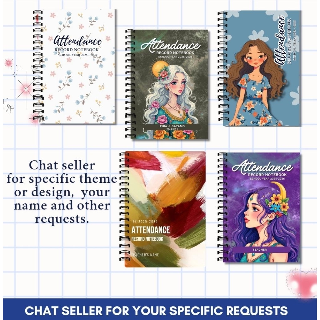 ATTENDANCE RECORD NOTEBOOK FOR TEACHERS SY 2025-2026 A5 size Wire ...