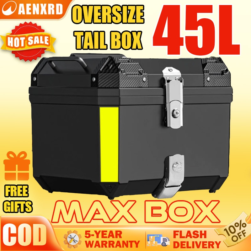Top box for motorcycle alloy top box 45 liters large-capacity trunk PP ...