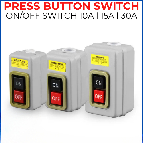 Power Push Button Switch 3 Phase 10a 15a 20a Push Button On Off Opening Closing Botton | Shopee ...