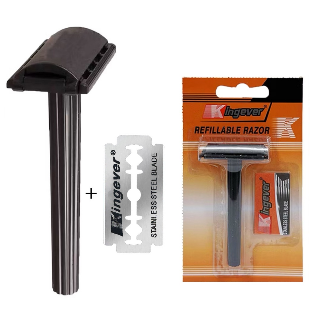 KINGEVER men's safety razor, double-edged razor, replaceable blades ...