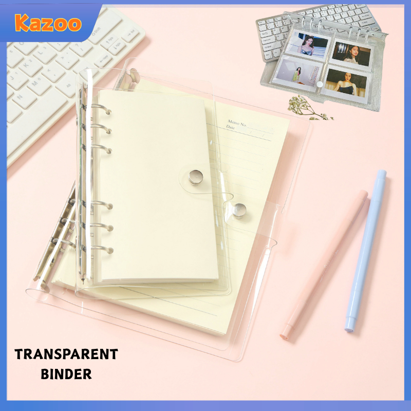 Transparent Binder A5 /A6 Glitter Zipper Binder K-pop Photo Card Binder ...