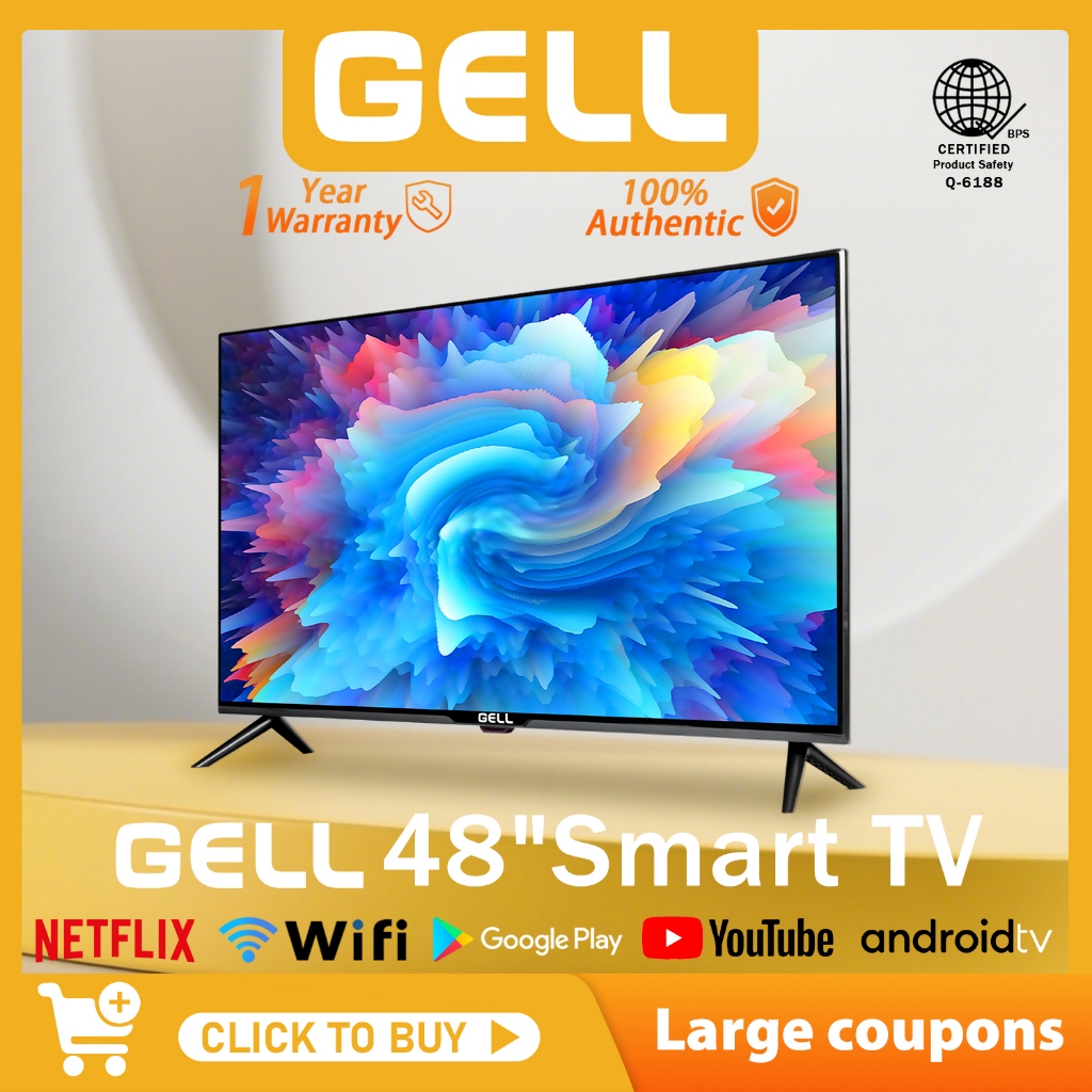 Gell 48 Inch Smart TV LED TV 32 Inches Android Multiport Big TV ...