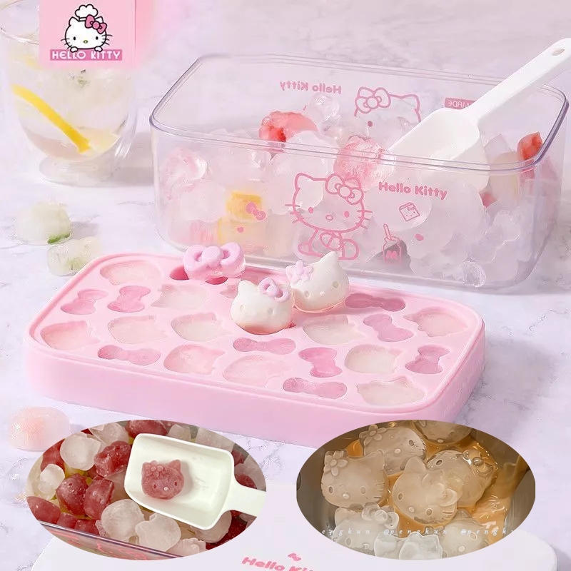 Hellokitty Mold Press Ice Cube Mold Food Grade Silicone Ice Tray ...