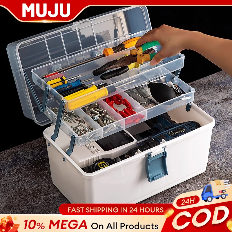 MUJU Tool Organizer Box Heavy Duty Tool Box Hardware On-Board Storage ...