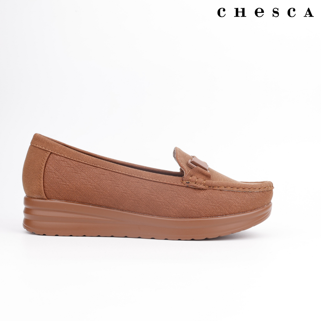 Chesca Eleanor Loafers 199O0059 (Brown/Gray) | Shopee Philippines
