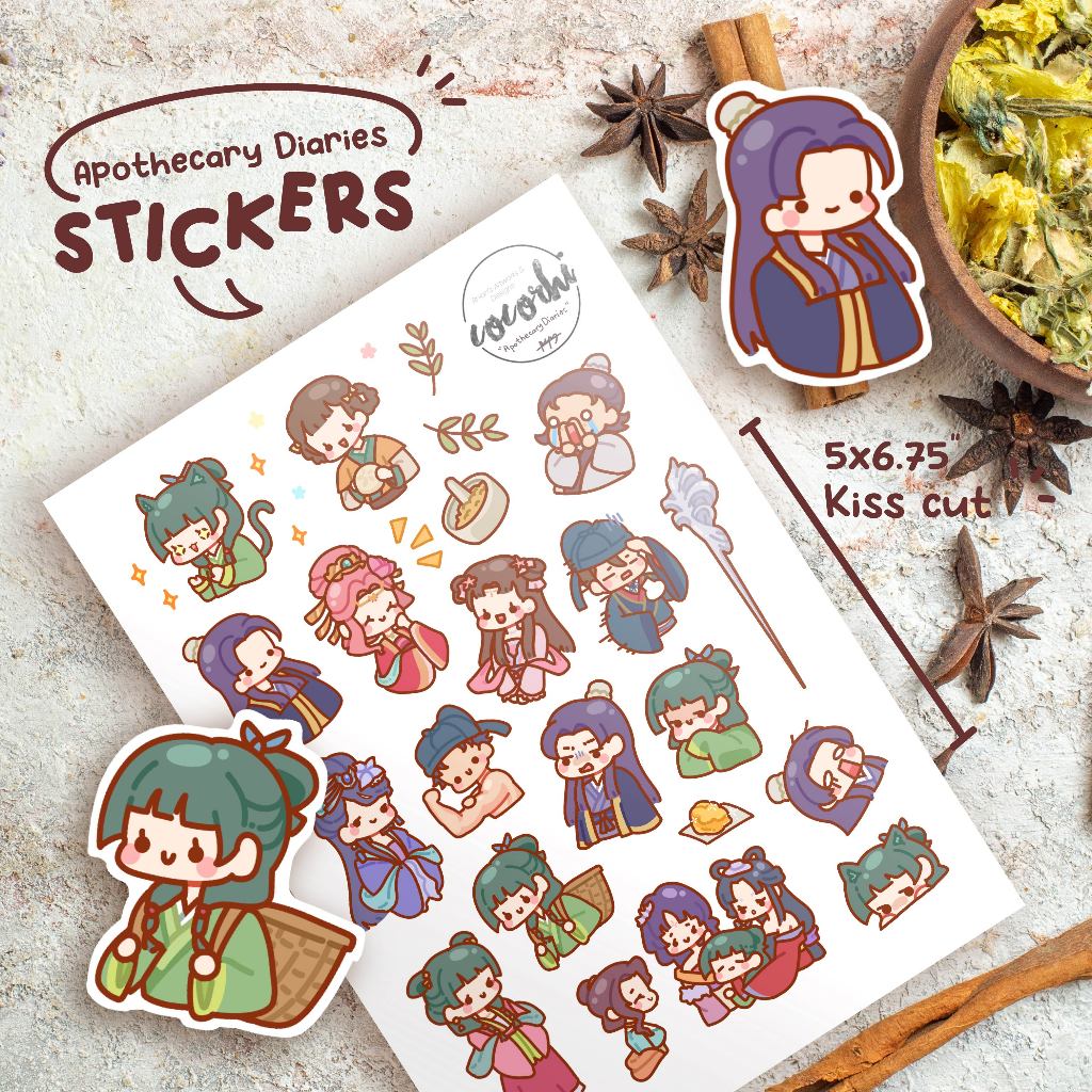 Apothecary Diaries Stickers | A5 size for journals & crafts | Shopee ...